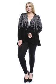 Vocal Plus Size Black Cardigan Jacket 10436CX Fall 2022 – My Dress Co ...