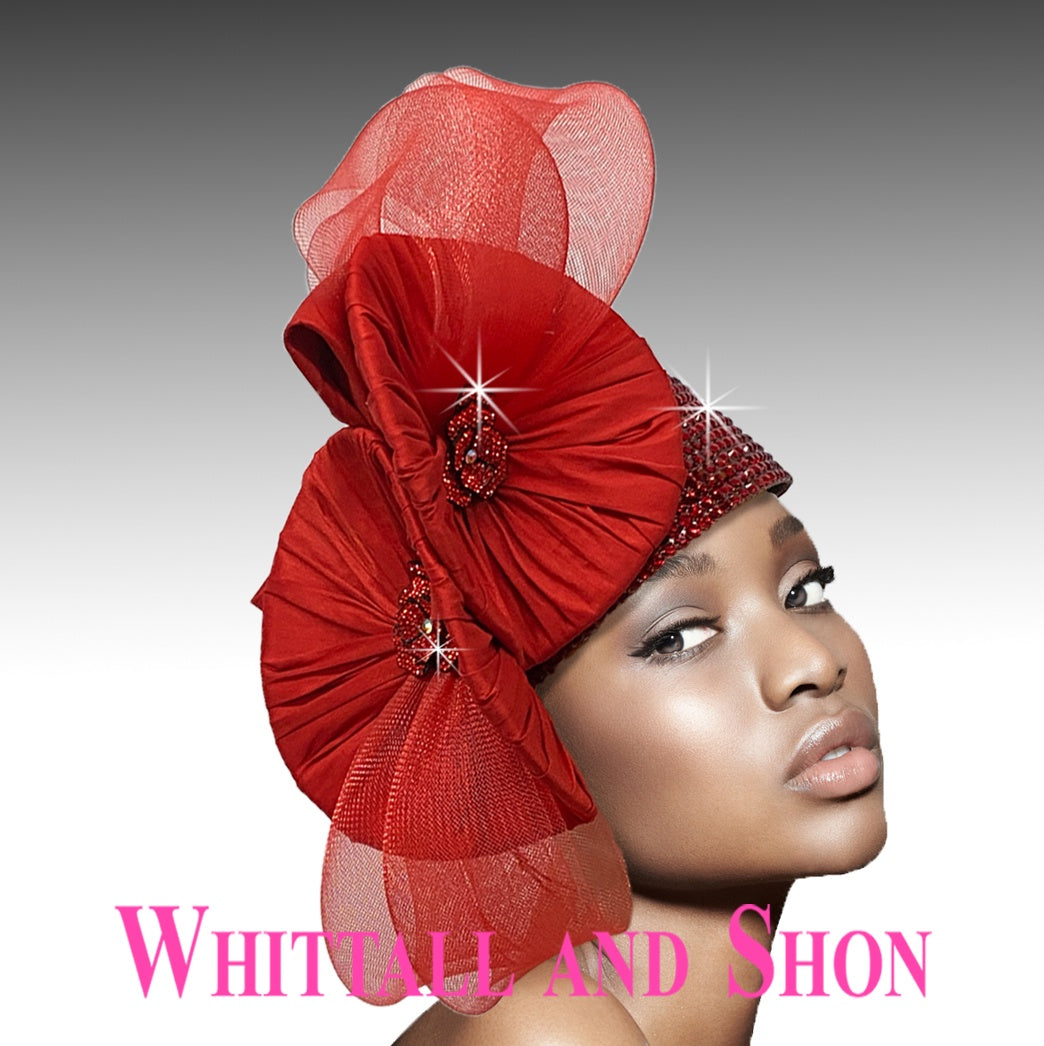 Whittall and Shon Gemini Bubble Red Fashion Hat 2886 Spring 2022 – My ...